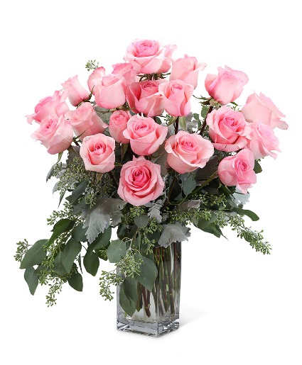 Pink Roses (24) Flower Arrangement in Vinton, VA - CREATIVE OCCASIONS ...