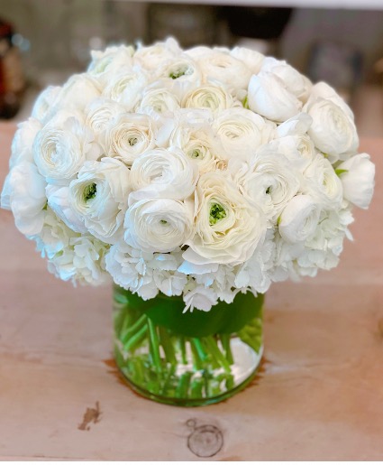 White Rose And Ranunculus Bouquet